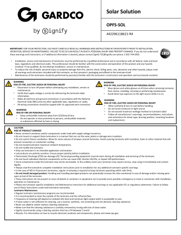 Gardco OptiForm Solar Install instructions | Manualzz