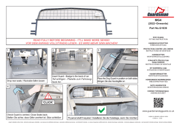 Guardsman G1639B* MG4 EV Dog Guard and Variable Boot Divider - 2022 ...