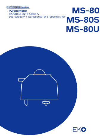 EKO MS-80 Pyranometer Owner's Manual | Manualzz