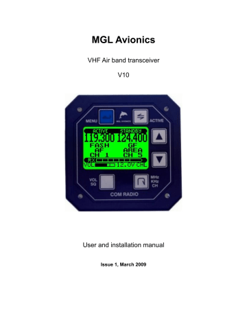 MGL Avionics V10 User Manual - Read & Download | Manualzz
