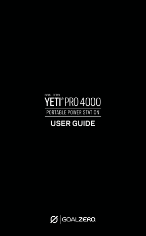 Goal Zero Yeti PRO 4000 User Guide | Manualzz