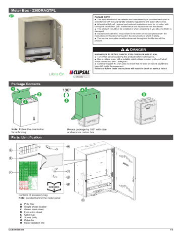 CLIPSAL 230DRAQTPL Meter Box Instruction manual | Manualzz