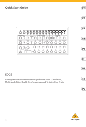 Behringer Edge - Quick start Guide, User Guide