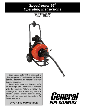 GENERAL Speedrooter 92 Instruction manual | Manualzz
