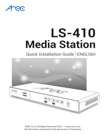 Arec LS-410 Media Station Installation Guide | Manualzz