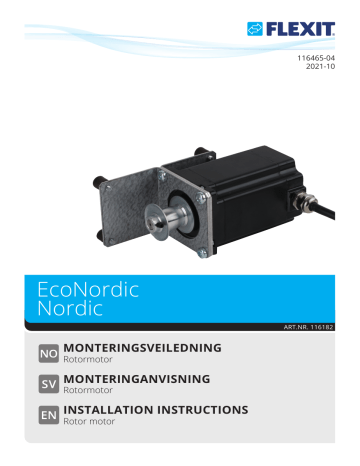 FLEXIT 116182 Rotor Motor EcoNordic Installation Guide | Manualzz