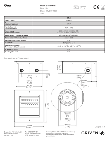 Griven GEA White Light Owner's Manual | Manualzz