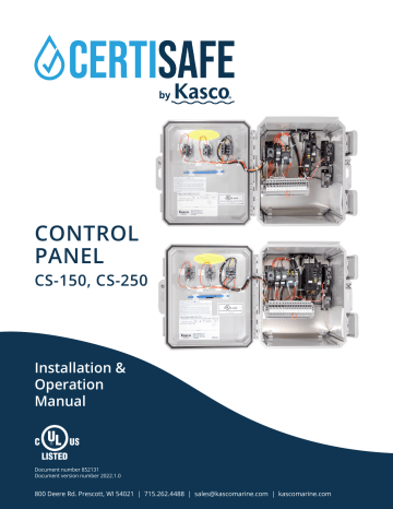 Kasco CertiSafe Control Panel Owner’s Manual | Manualzz