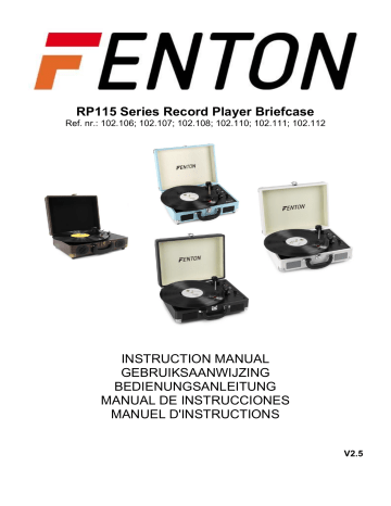 Fenton RP115 Record Player Briefcase Instruction manual | Manualzz