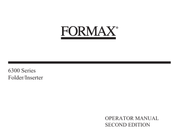 Formax 6300 Series Operator Manual | Manualzz