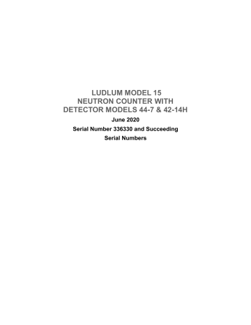 Ludlum Measurements 15 Owner's Manual | Manualzz