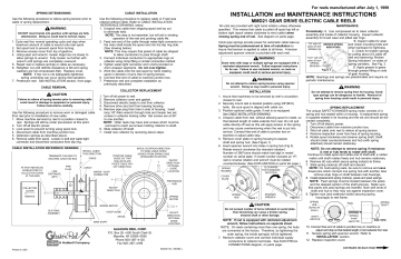 Gleason Reel MMD-21 Gear Drive Reel Installation And Maintenance ...