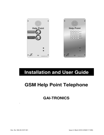 ERROR light is permanently ON. GAI-Tronics GSM Help Point Telephones ...