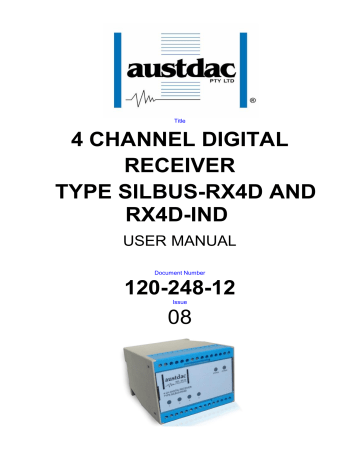 Austdac SILBUS-RX4D Installation Manual | Manualzz