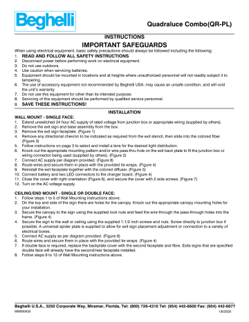 Beghelli Quadraluce Combo Installation Instructions | Manualzz
