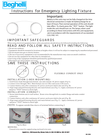 Beghelli PACO PEH-1 Installation Instructions | Manualzz