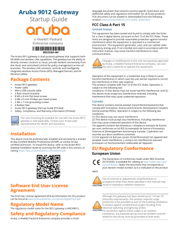 Aruba 9012 User Guide | Manualzz