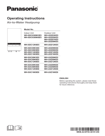 Panasonic WHUXZ12KE5 Operating instructions | Manualzz