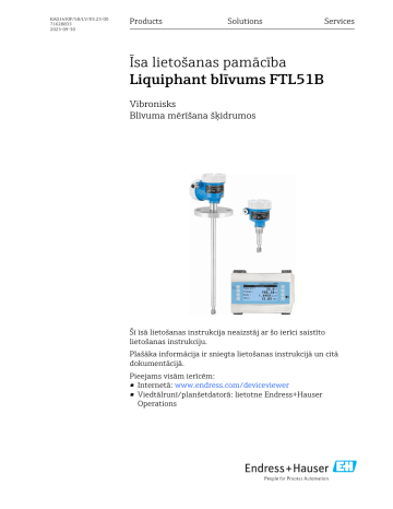 Endres+Hauser KA Liquiphant density FTL51B quick guide | Manualzz
