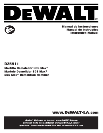 DeWALT D25911K Demolition hammer Instruction Manual | Manualzz