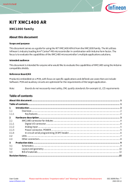Infineon KIT_XMC1400_ARDUINO - User manual, User's manual