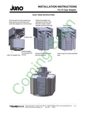 Juno G-Type Adapter Instruction manual | Manualzz