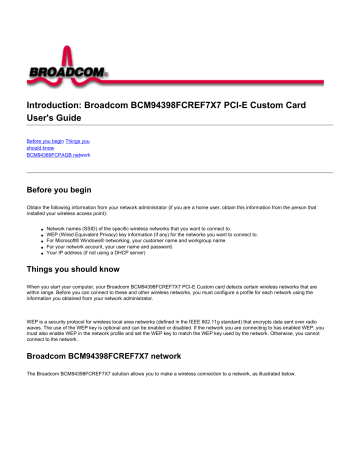 BROADCOM BCM94398FCREF7X7 PCI-E Custom Card User Guide | Manualzz