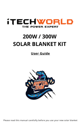 iTECHWORLD 300W Solar Blanket Kit User Guide | Manualzz