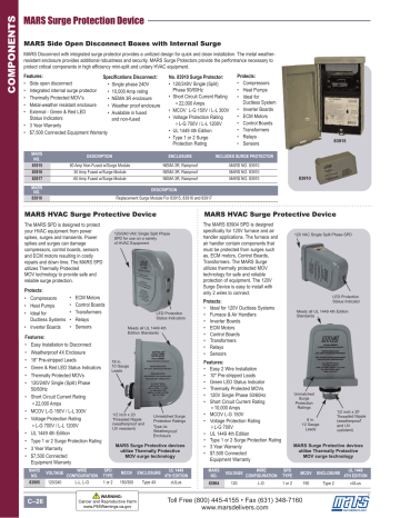 MARS 83915 Surge Protection Device Owner’s Manual | Manualzz