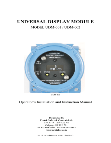 Universal UDM-001 Display Module Instruction manual | Manualzz
