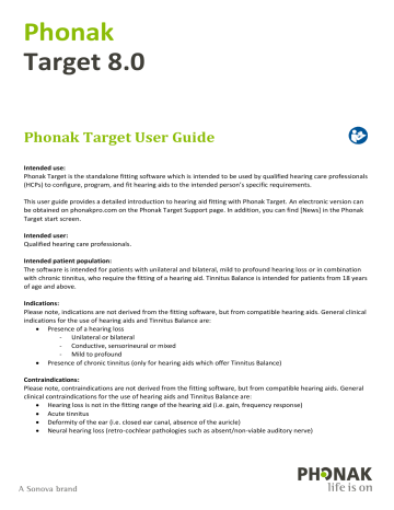 PHONAK 8.0 Target Fitting Software User Guide | Manualzz