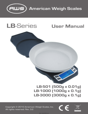 aws LB Series Digital Weigh Scale User Manual | Manualzz