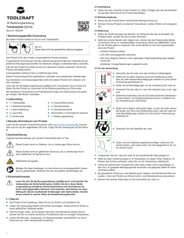 Toolcraft 2622938 Telescopic Ladder Instruction manual | Manualzz