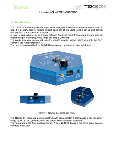TEKBOX TBCG3-CN Comb Generator User Manual | Manualzz