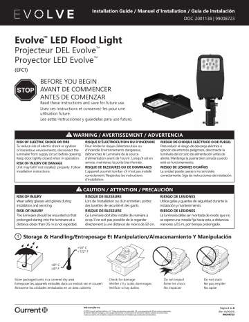 Evolve EFC1 Series LED Flood Light Guide d'installation | Manualzz