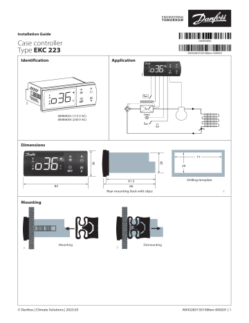 Danfoss EKC 223 Case Controller Installation Guide | Manualzz