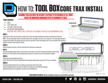 DECKED RC836 Tool Box Core Trax Installation Guide | Manualzz