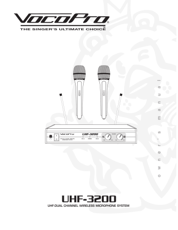 Vocopro UHF-3200 Dual Channel Wireless Microphone System Instruction manual | Manualzz
