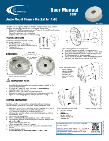 i3 INTERNATIONAL B88T Angle Mount Camera Bracket for Ax88 User Manual ...