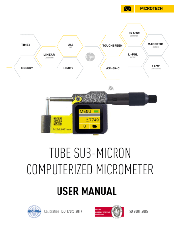 microtech 1103500358 Tube Sub Micron Computerized Micrometer User Manual | Manualzz