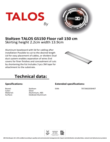 STOLTZEN GS150 150 cm Floor Rail Instructions | Manualzz