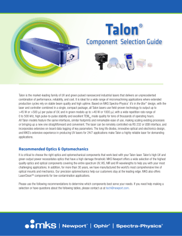 Talon 10QM20HM.45 Q-Switched Laser User Guide | Manualzz