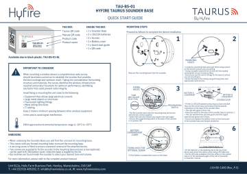 Hyfire TAU-BS-01 Taurus Sounder Base User Guide | Manualzz