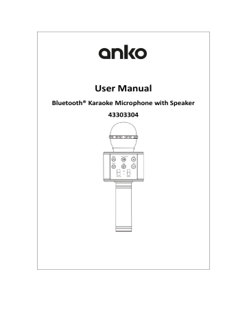 Anko 43303304 Bluetooth Karaoke Microphone User Manual | Manualzz