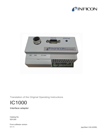 INFICON IC1000 Interface Adapter Instruction manual | Manualzz