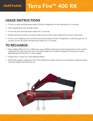 NATHAN Terra Fire 400 RX LED Hand Torch Instructions | Manualzz