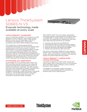 Lenovo ThinkSystem SD665-N V3 Neptune DWC Server User Manual | Manualzz