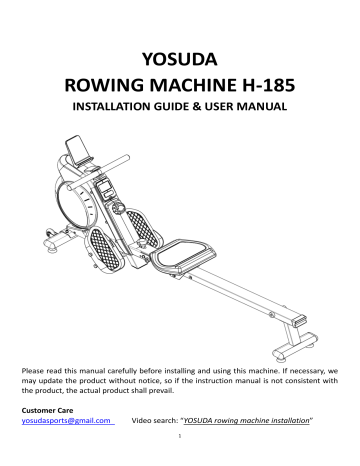 YOSUDA H-185 Rowing Machine Installation Guide | Manualzz