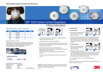 3M 8300 Series Comfort Respirators Fitting Instructions | Manualzz