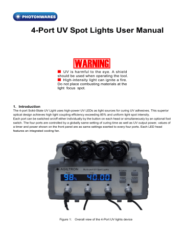 AGILTRON SUVC 4 Port Solid State UV Spot Light User Manual | Manualzz